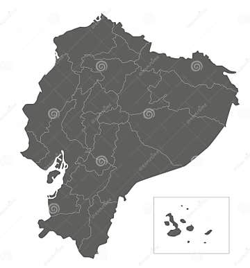 Vector Blank Map of Ecuador with Provinces and Administrative Divisions ...