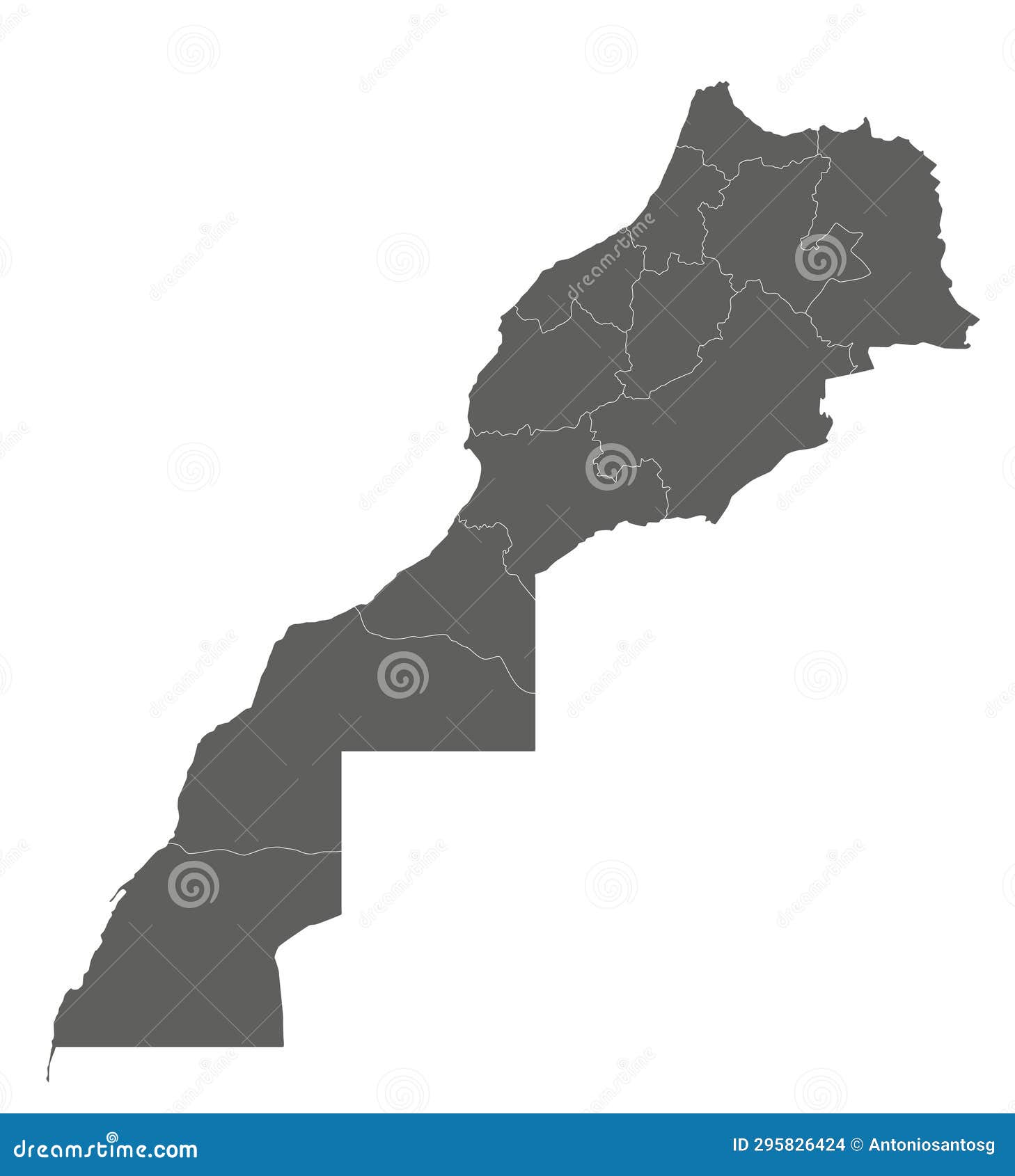 Vector Blank Map Of Morocco With Regions And Administrative Divisions ...