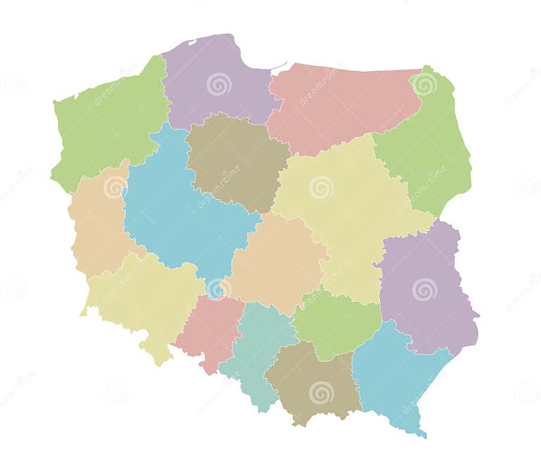 Vector Blank Map of Poland with Provinces and Administrative Divisions ...