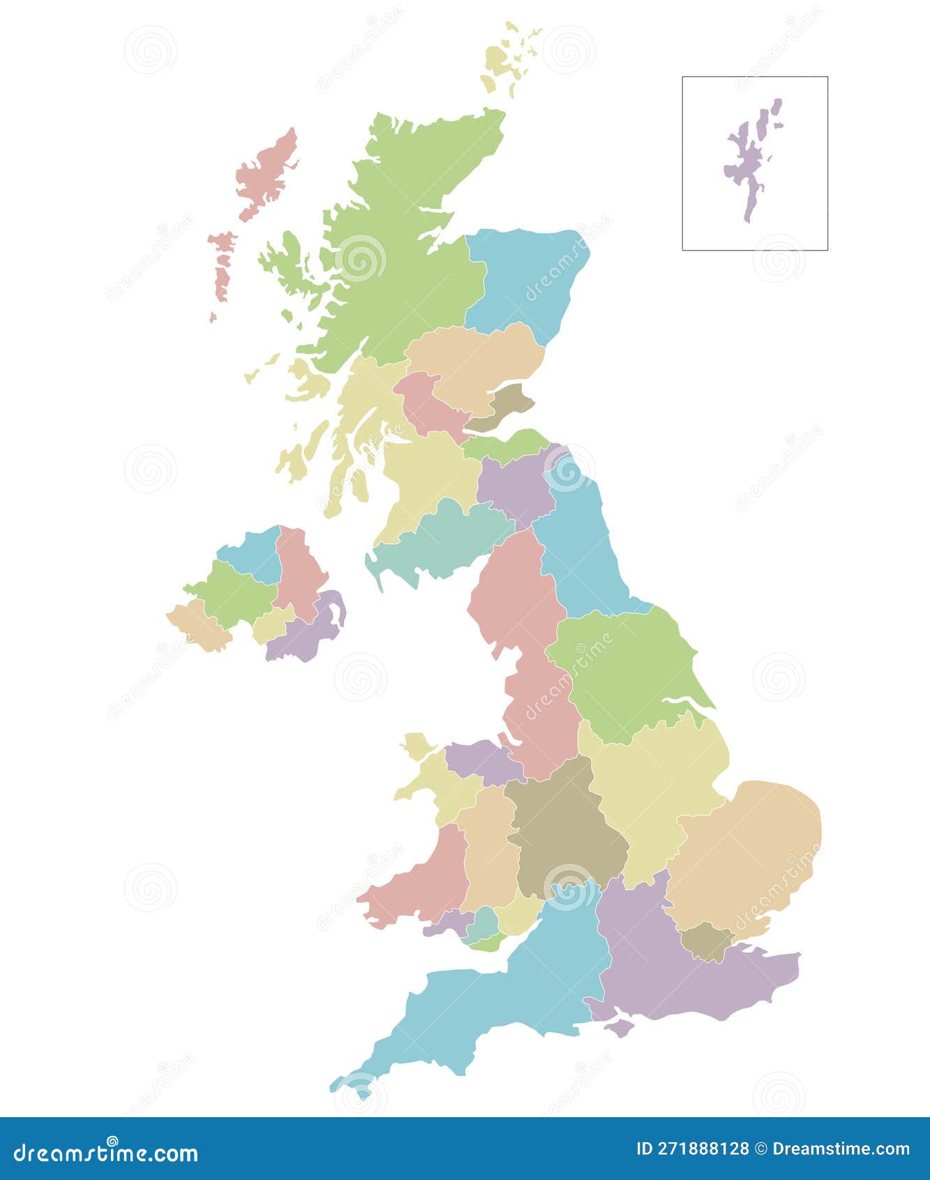 Vector Blank Map of UK with Administrative Divisions. Editable and ...