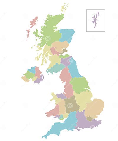 Vector Blank Map of UK with Administrative Divisions. Editable and ...
