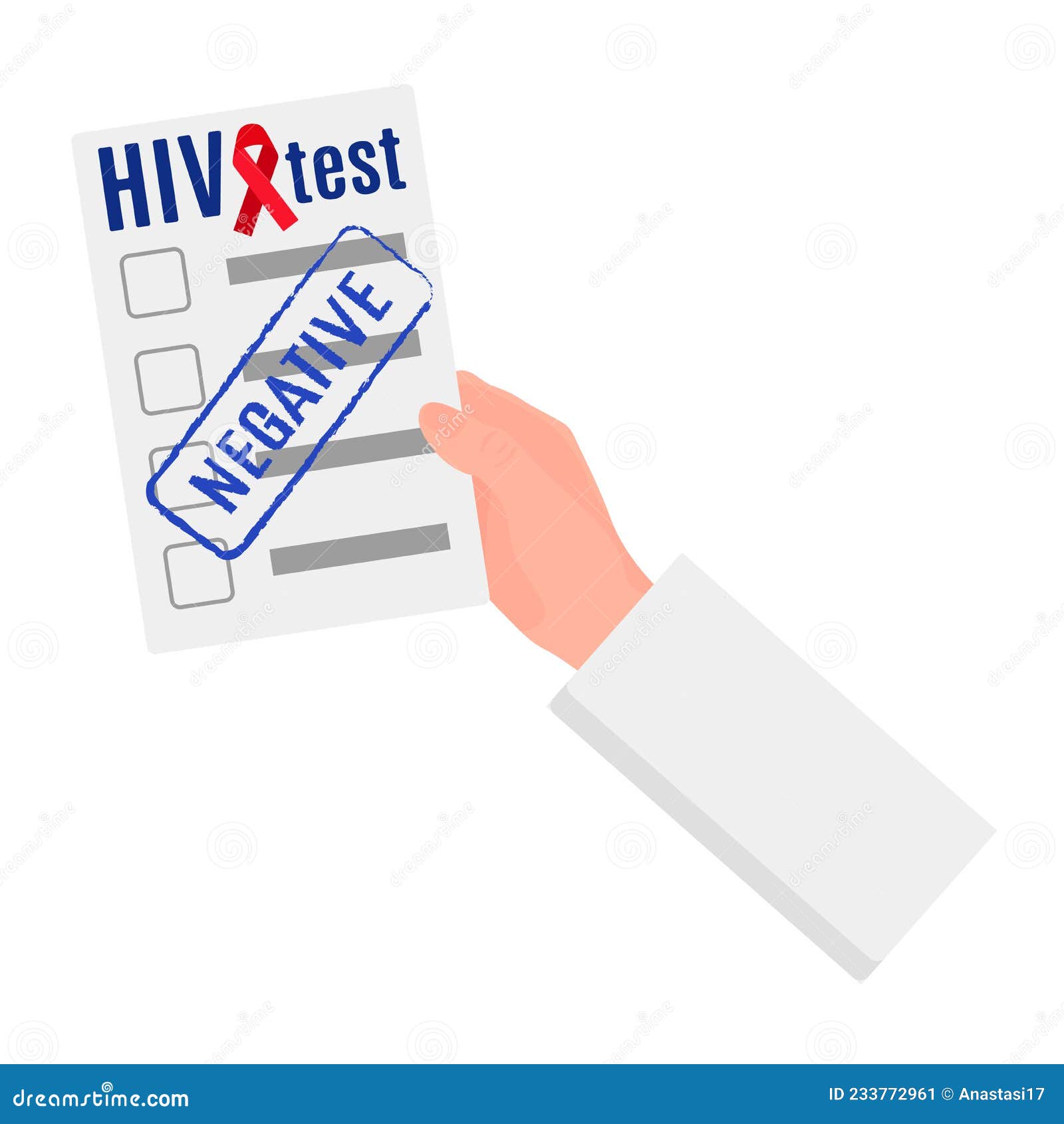 Vector Blank with Negative Result or Blood Test for HIV Stock Vector ...