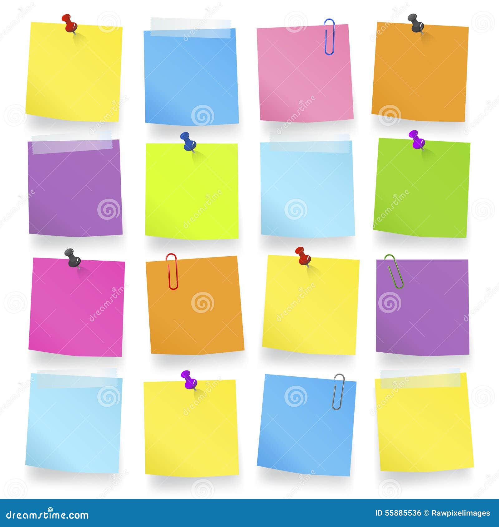 Vector of Blank Notes Colorful Concept Stock Vector - Illustration of ...