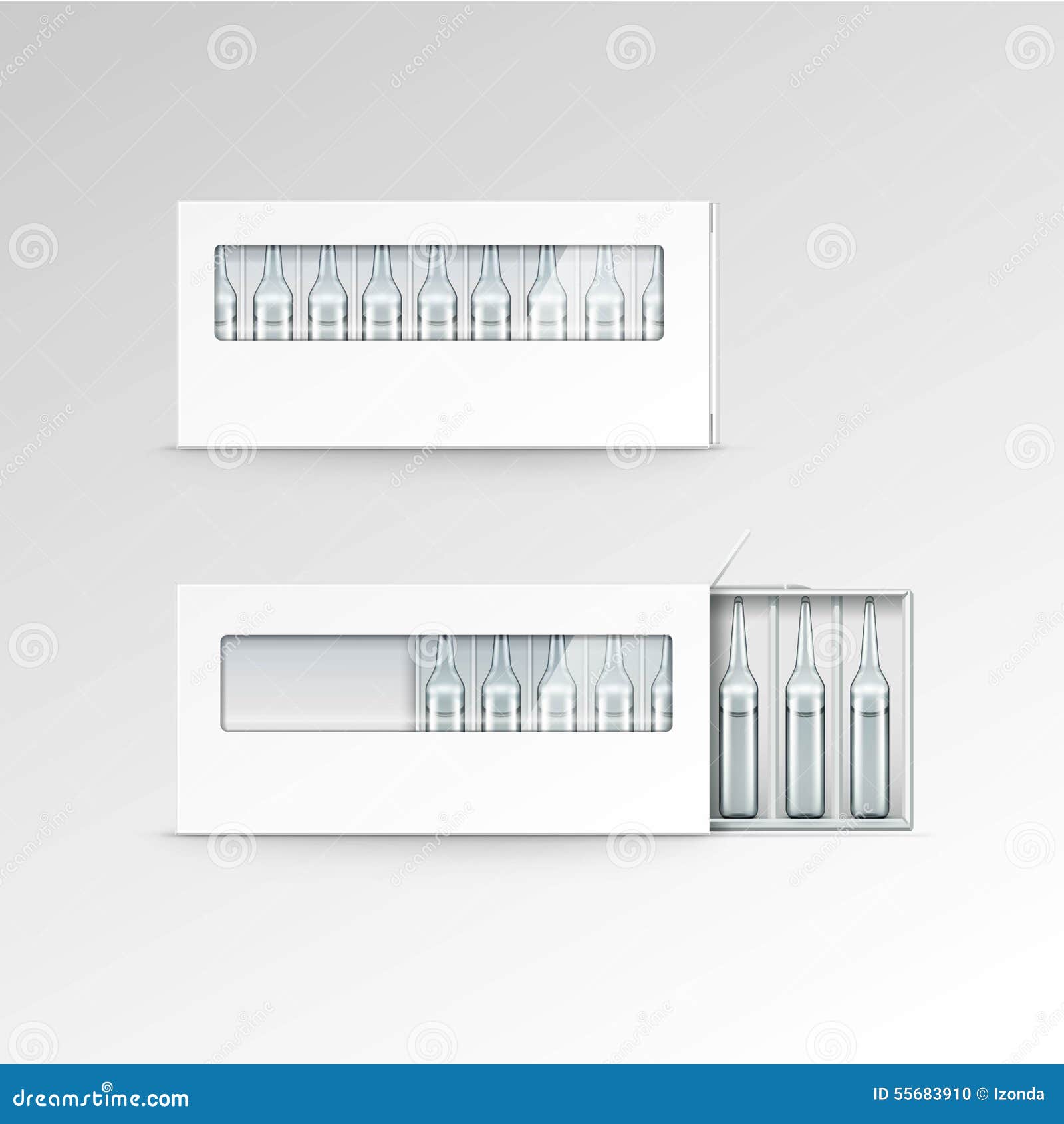 Vector Blank Packaging Box For Ampoules Isolated Stock Vector Illustration Of Health Clear