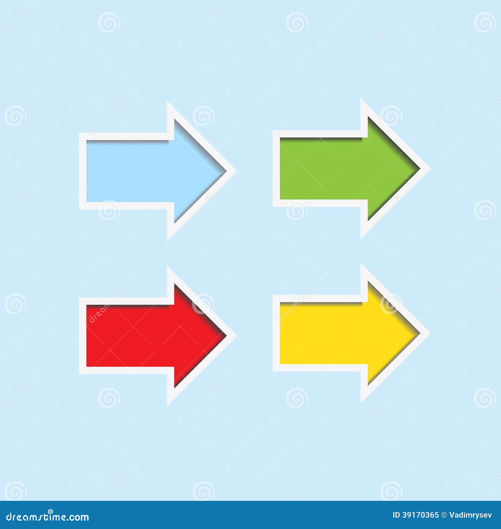 Vector Blank Paper Cut Out Arrow Labels Stock Vector - Illustration of ...