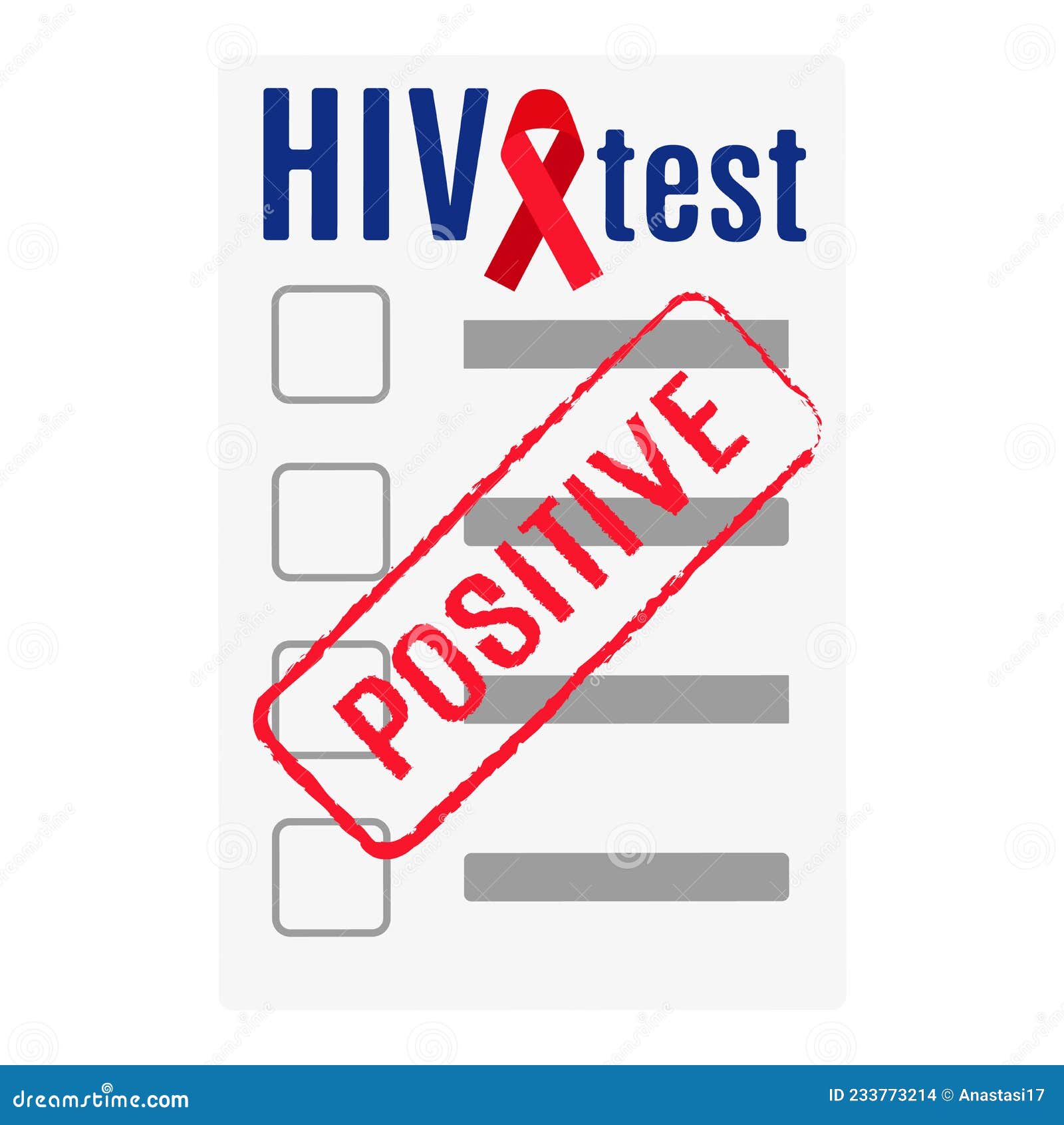 Vector Blank with Positive Results or Blood Test for HIV Stock Vector ...