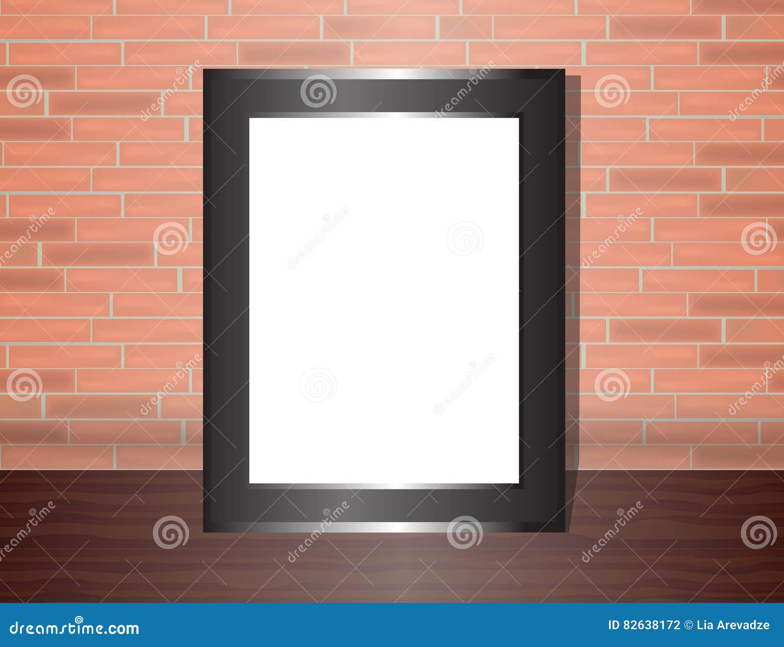 Vector Blank Poster on the Red Brick Wall Realistic Mockup Stock Vector ...