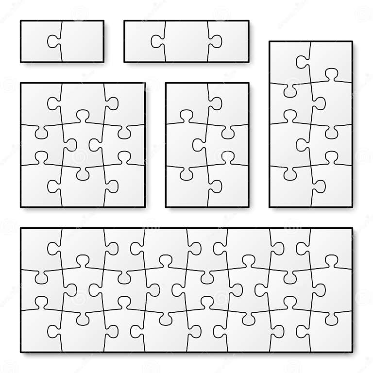 Vector Blank Puzzle Pieces for Jigsaw Game Stock Vector - Illustration ...