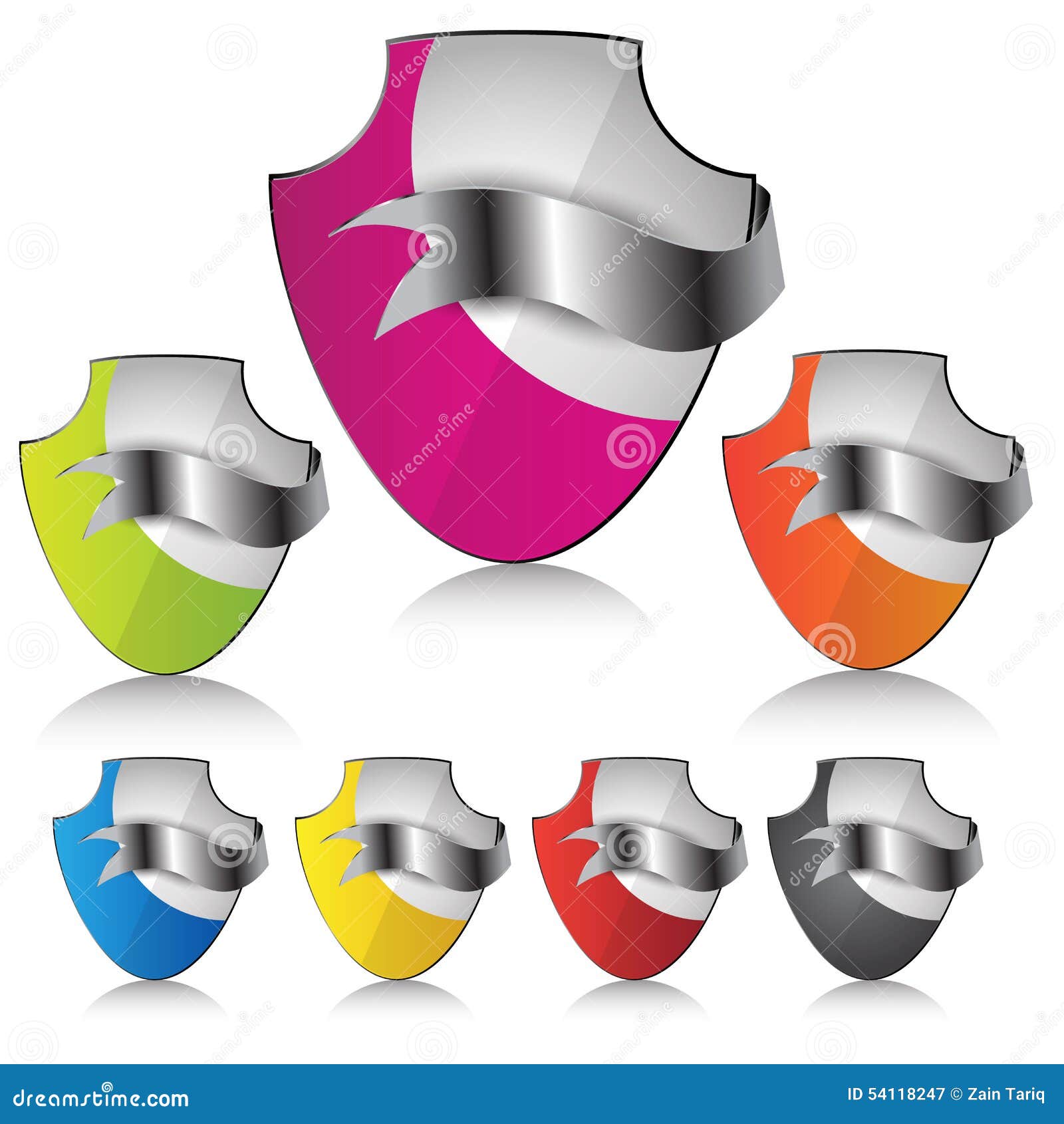 Vector Blank Shield with Ribbon Stock Vector - Illustration of blank ...