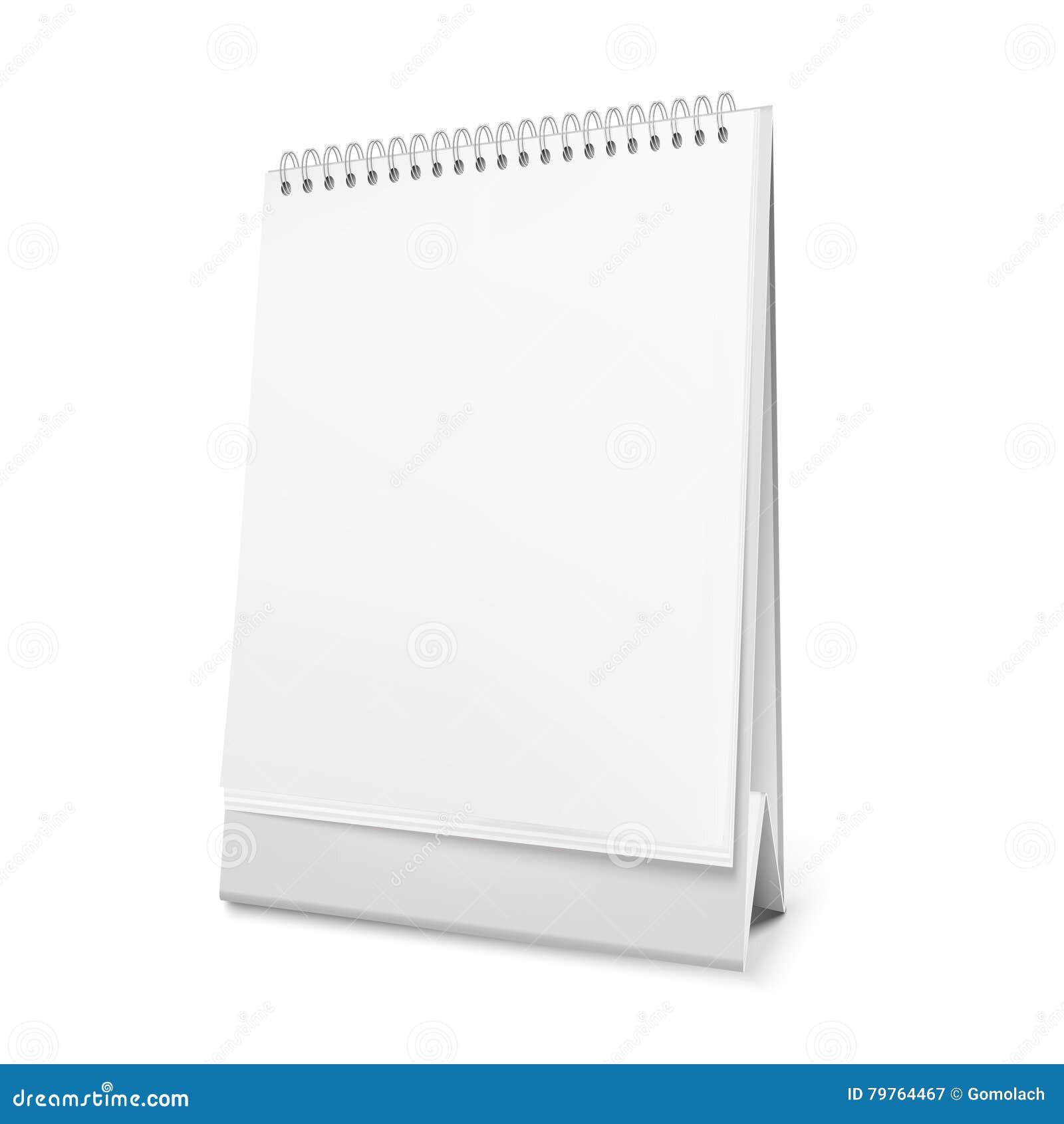 Vector Blank Standing Desk Calendar with a Spiral. Stock Vector ...