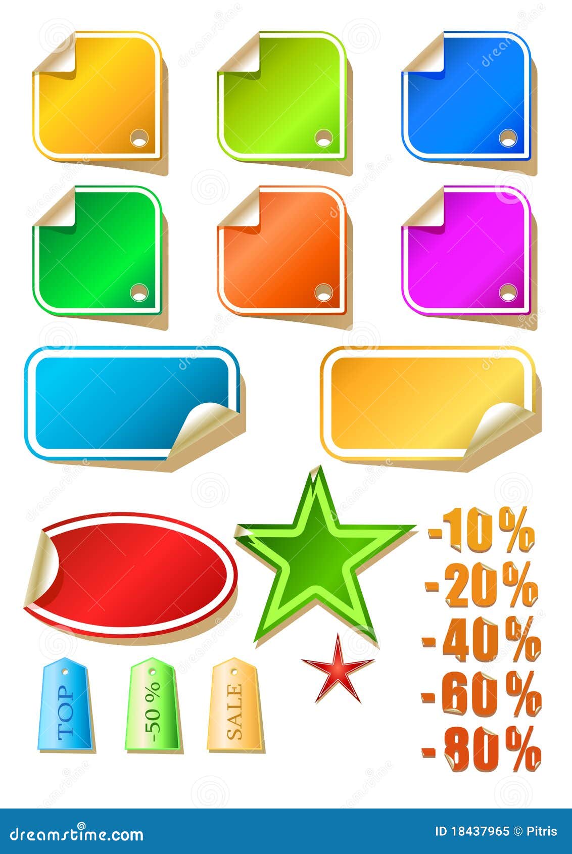 Vector blank stickers stock vector. Illustration of announcement - 18437965