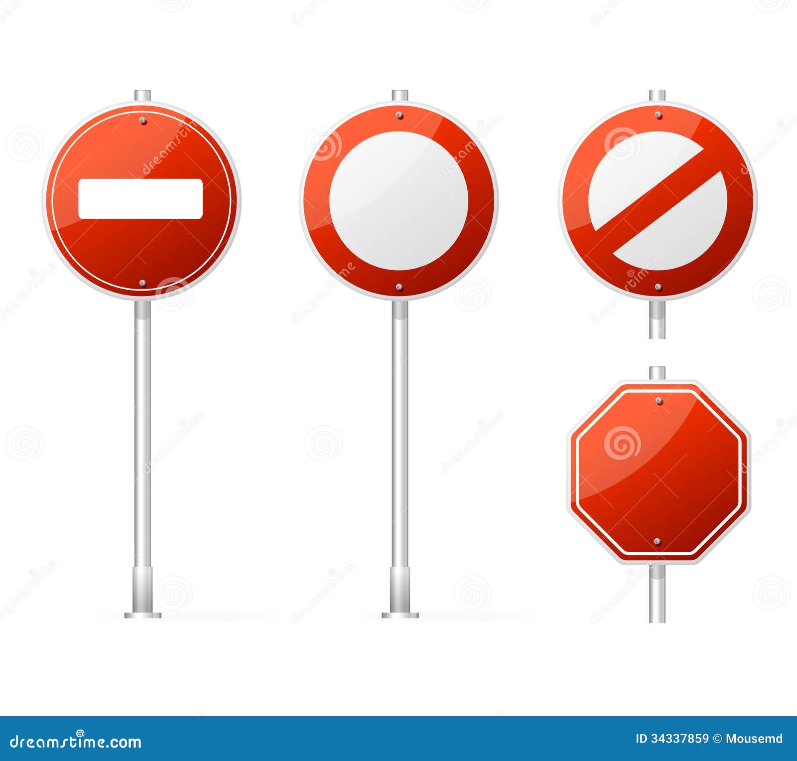 Vector Blank Traffic Sign Red Stock Vector - Illustration of drive ...