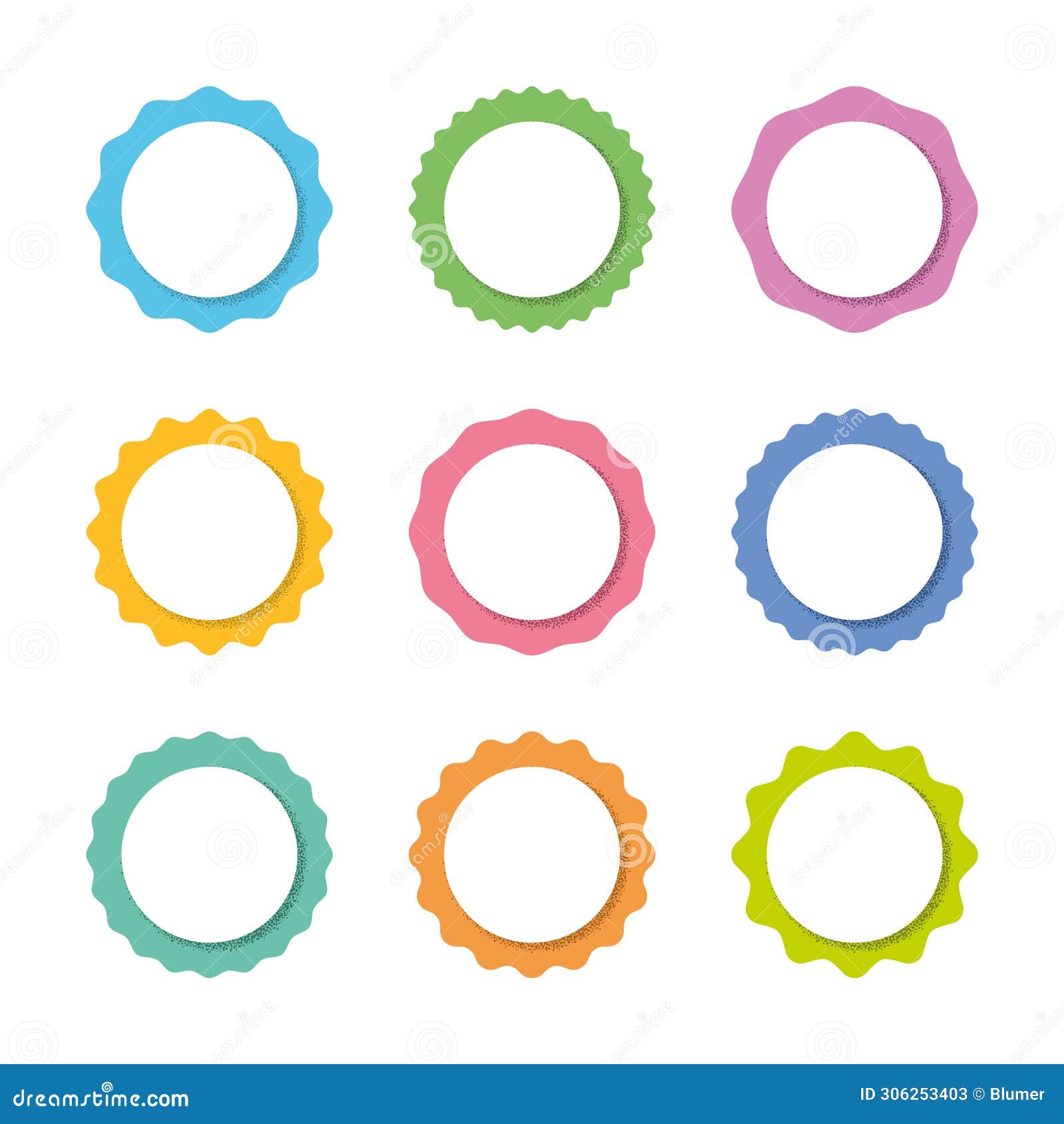 Wavy Edge Rectangle Shapes Icon Vector Set | CartoonDealer.com #309070357