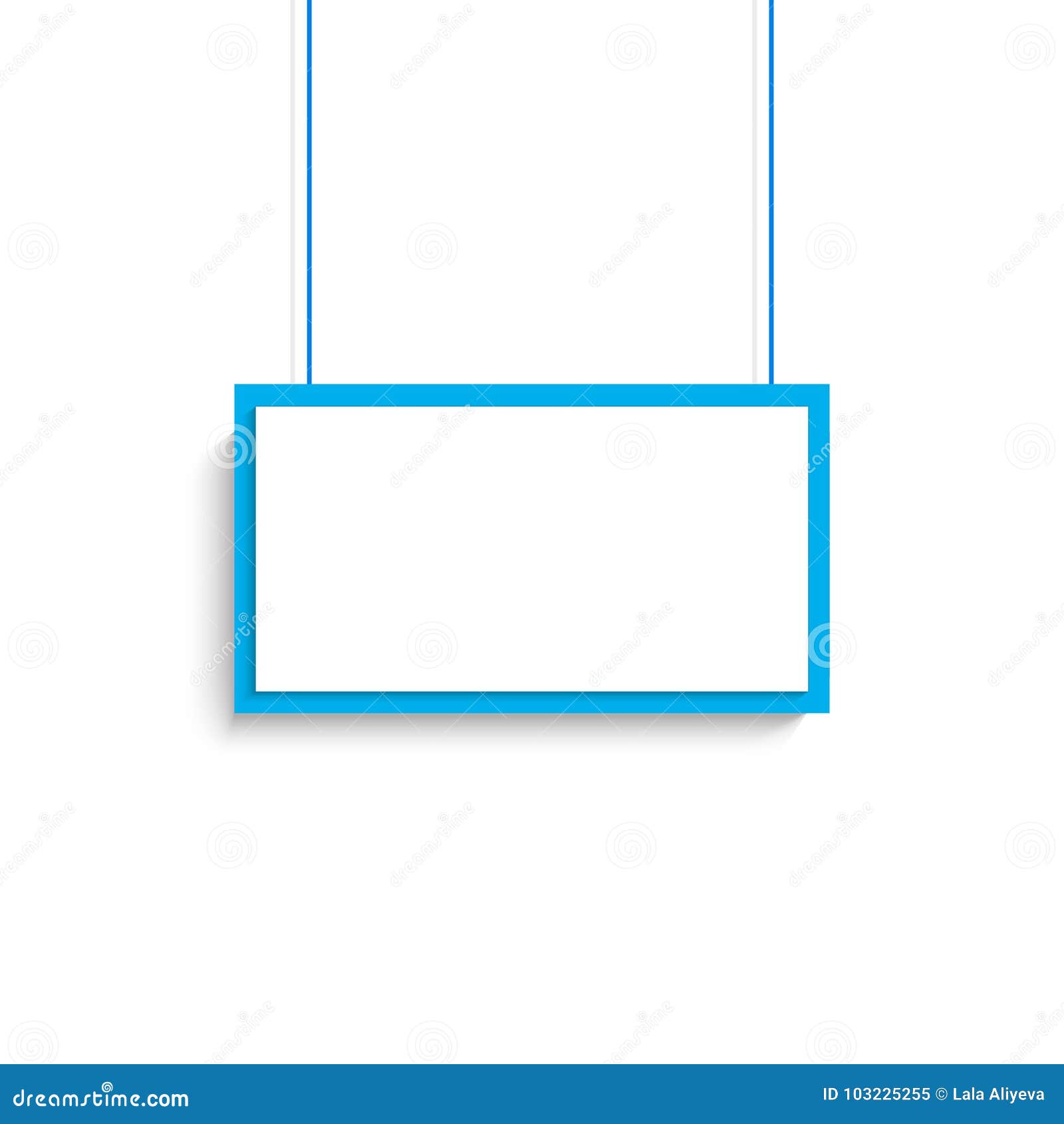 Vector Blank White Blue Title Banner Hanging Design. Vector ...