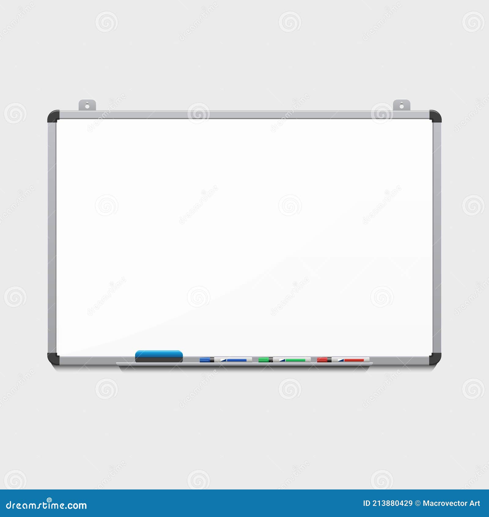 Vector Blank White Board with Colored Markers Stock Vector ...