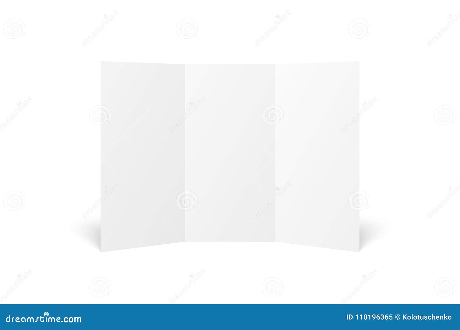 Vector Blank White Trifold Leaflet Opened Stock Vector - Illustration ...