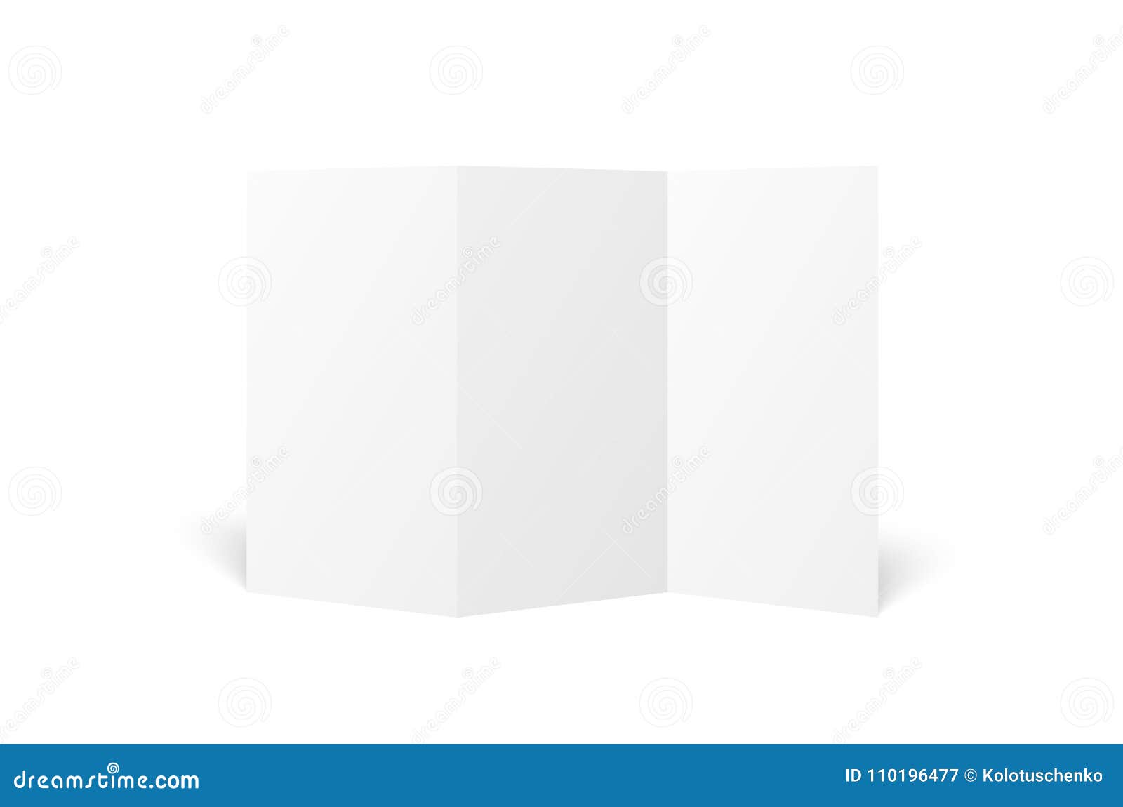 White Trifold Brochure Leaflet Zigzag Folded Flyer Cartoon Vector ...