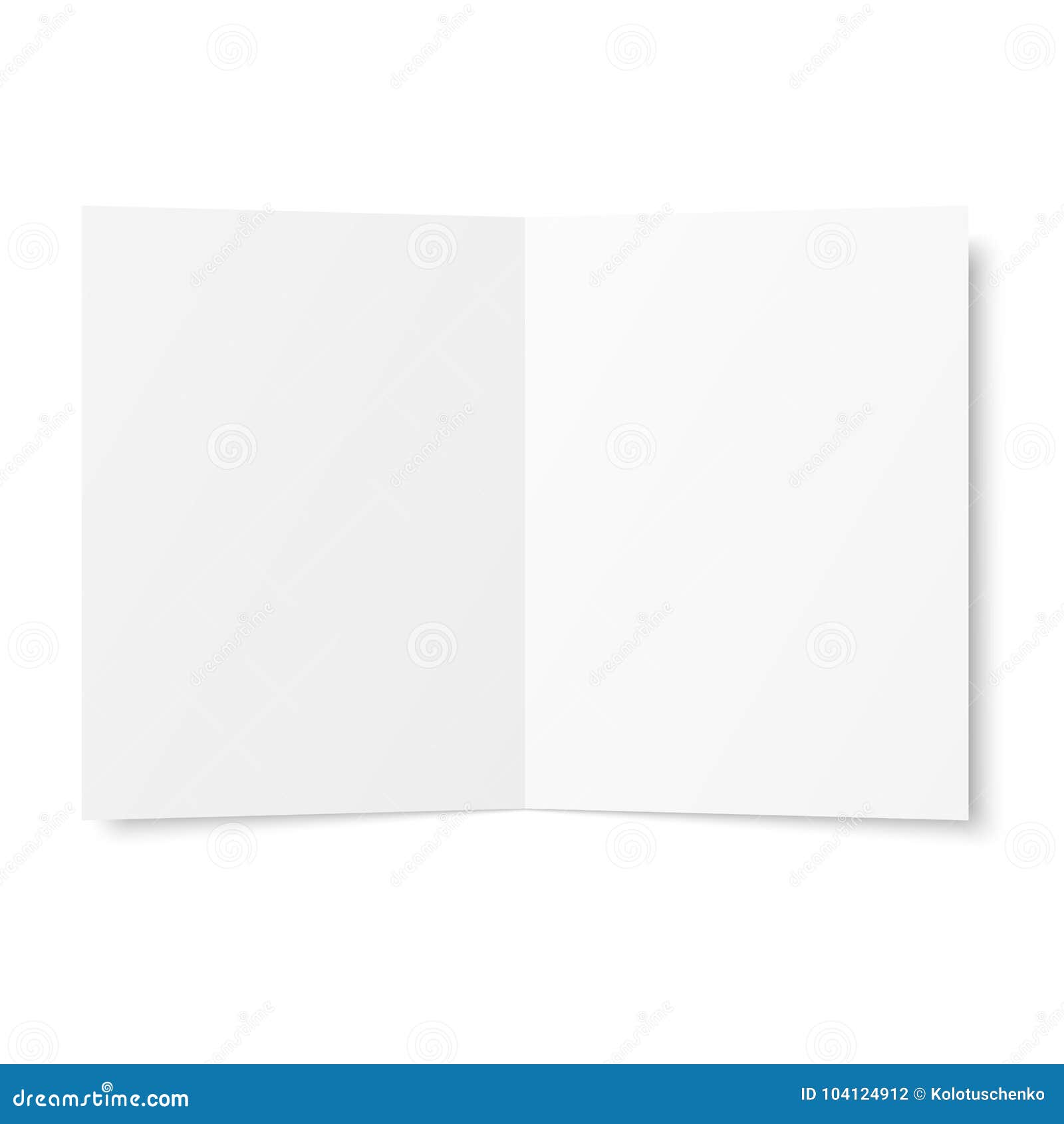 Vector Blank White Twofold Booklet Opened Stock Vector - Illustration ...