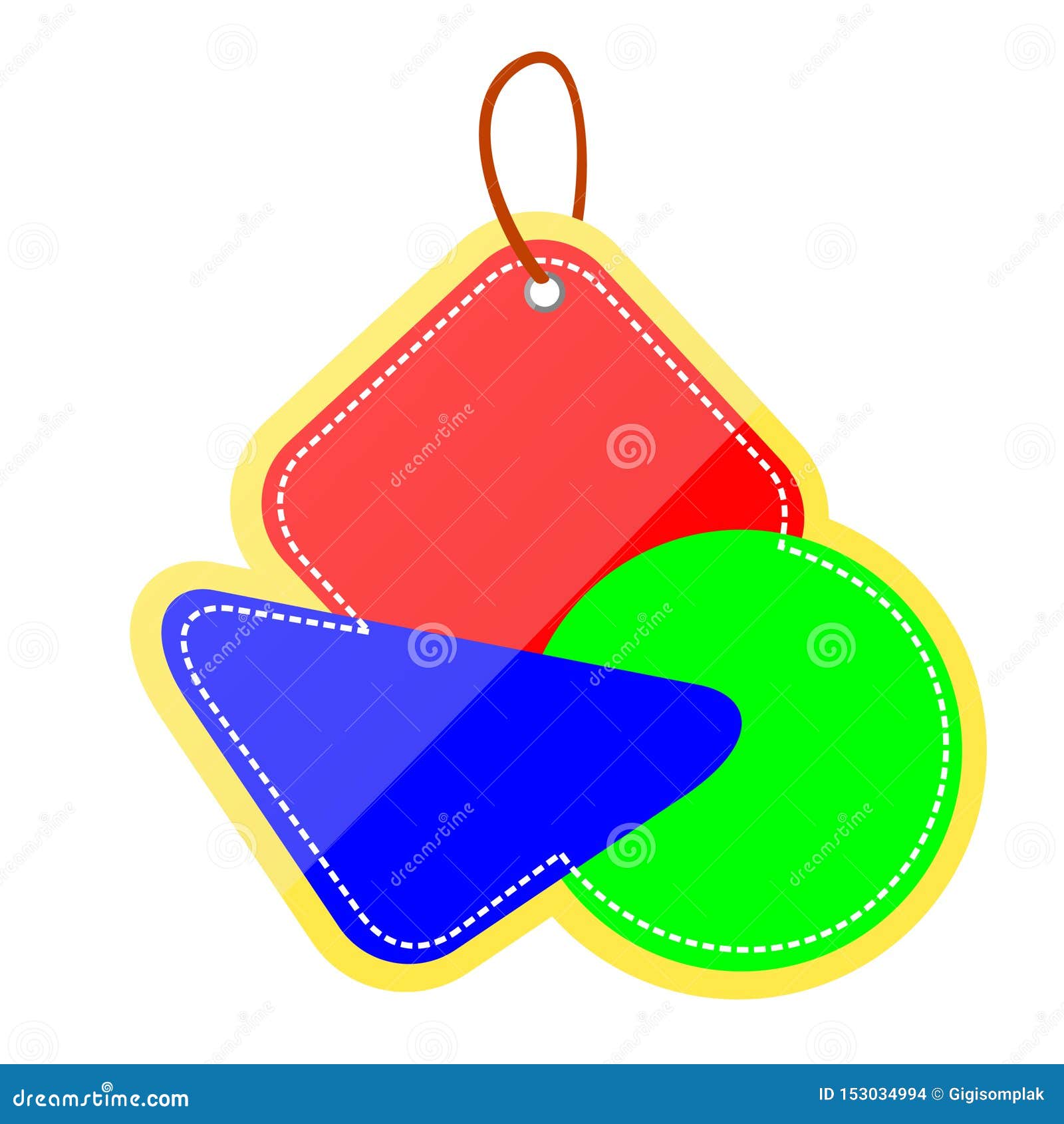 Vector Blank Yellow, Red, Green, Blue, Triangle Square and Circle ...