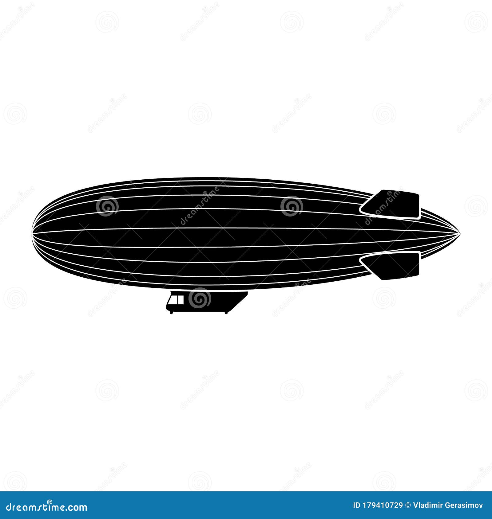 Vector Blimp Aircraft. Airship, Dirigible Balloon Stock Illustration ...