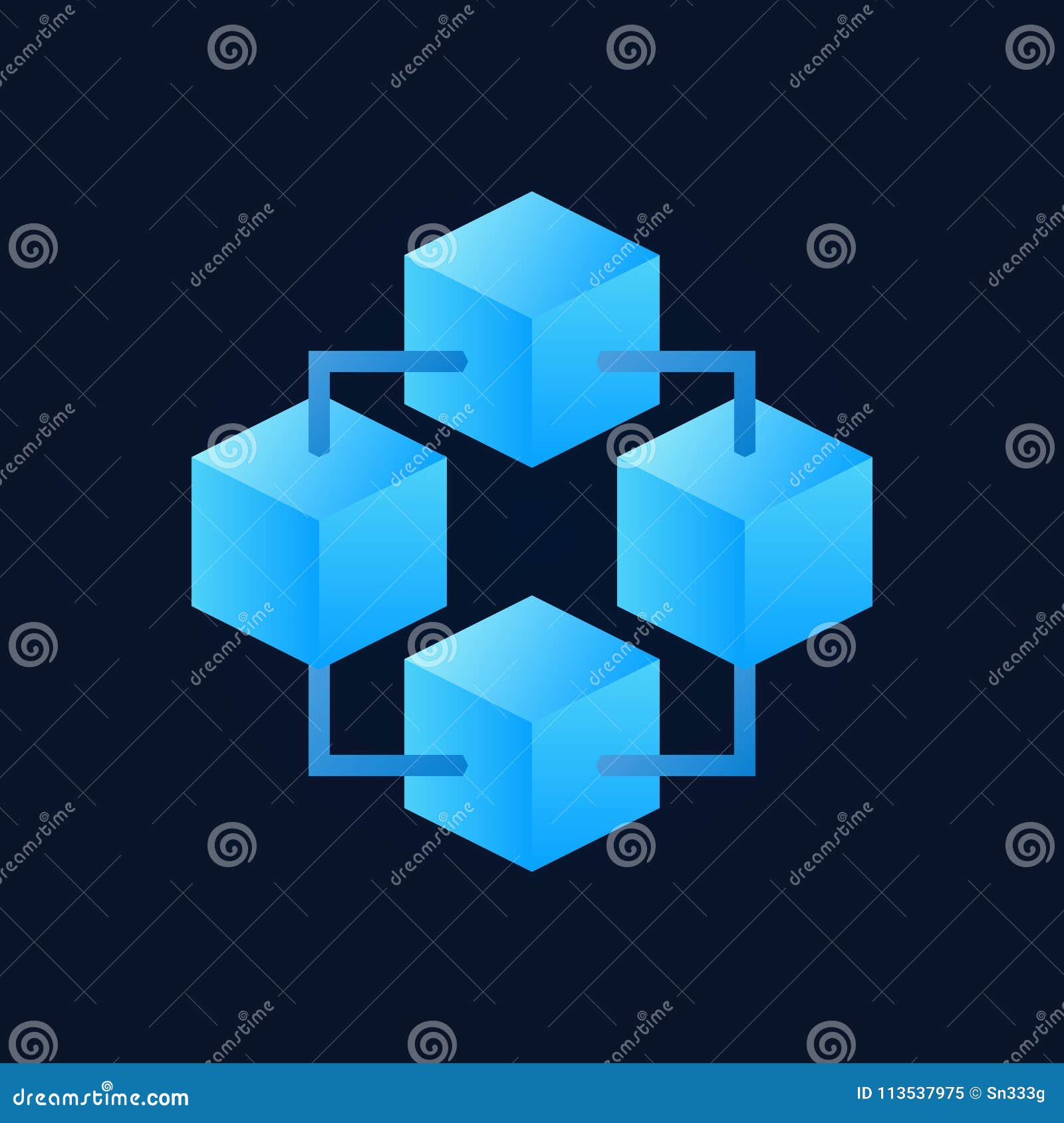 Vector Blockchain Technology Blue Symbol or Logo Element Stock Vector ...