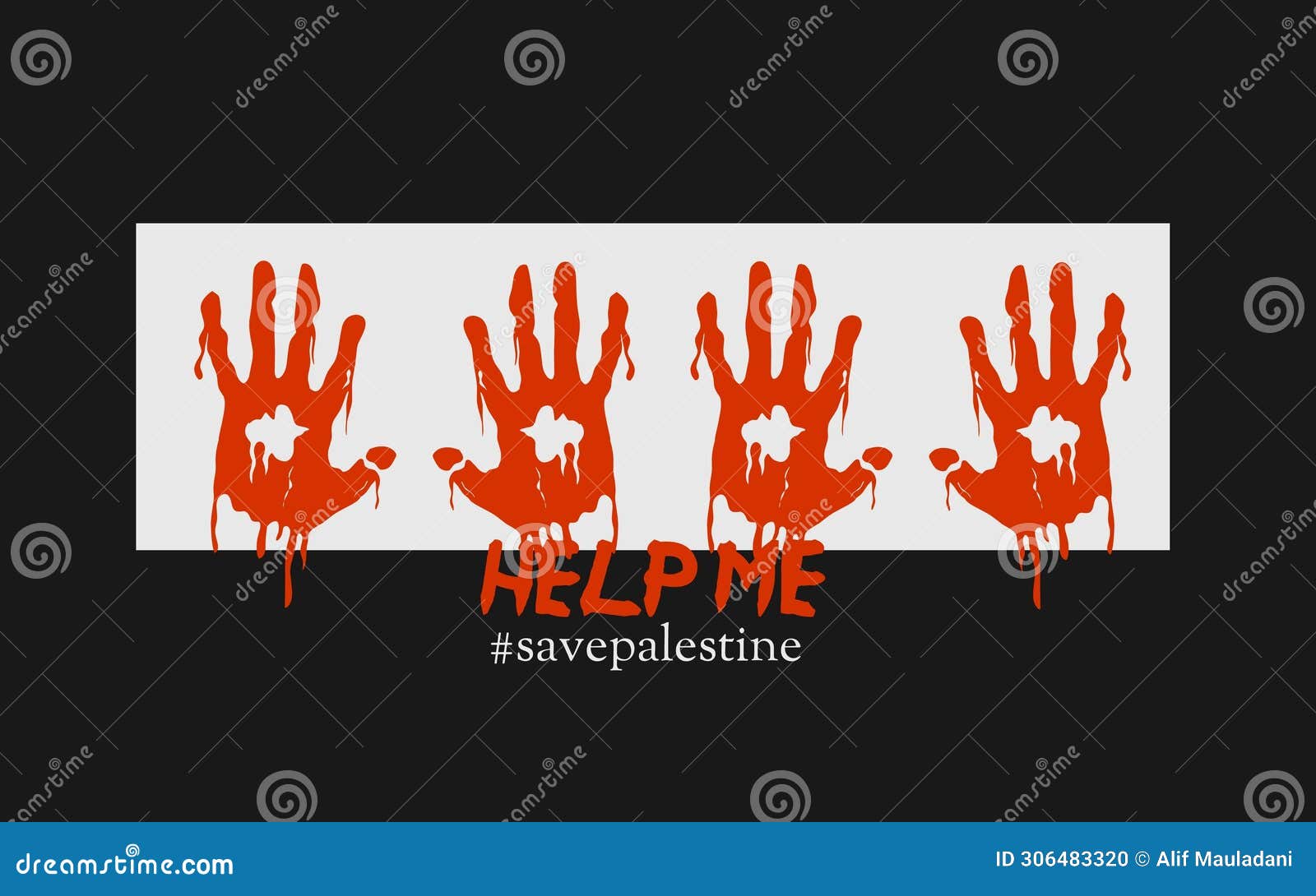 Vector of Bloody Hand, Help for Humanity Stock Vector - Illustration of ...