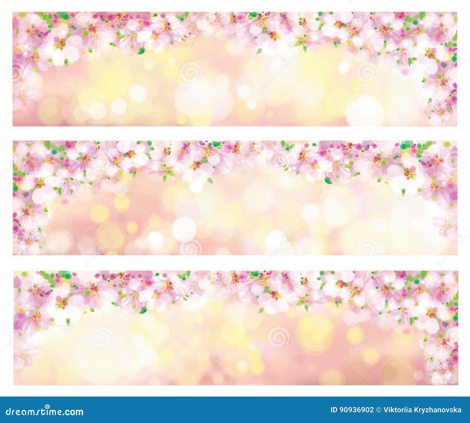 Vector Blossoming Spring Banners. Stock Vector - Illustration of ...