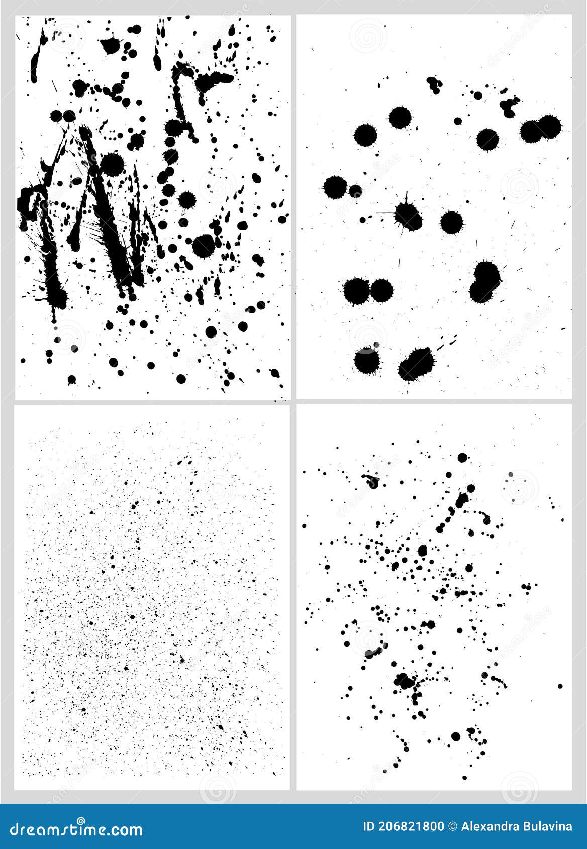 Vector Blot, Stains and Grunge Textures on White Bacground, Isolated ...
