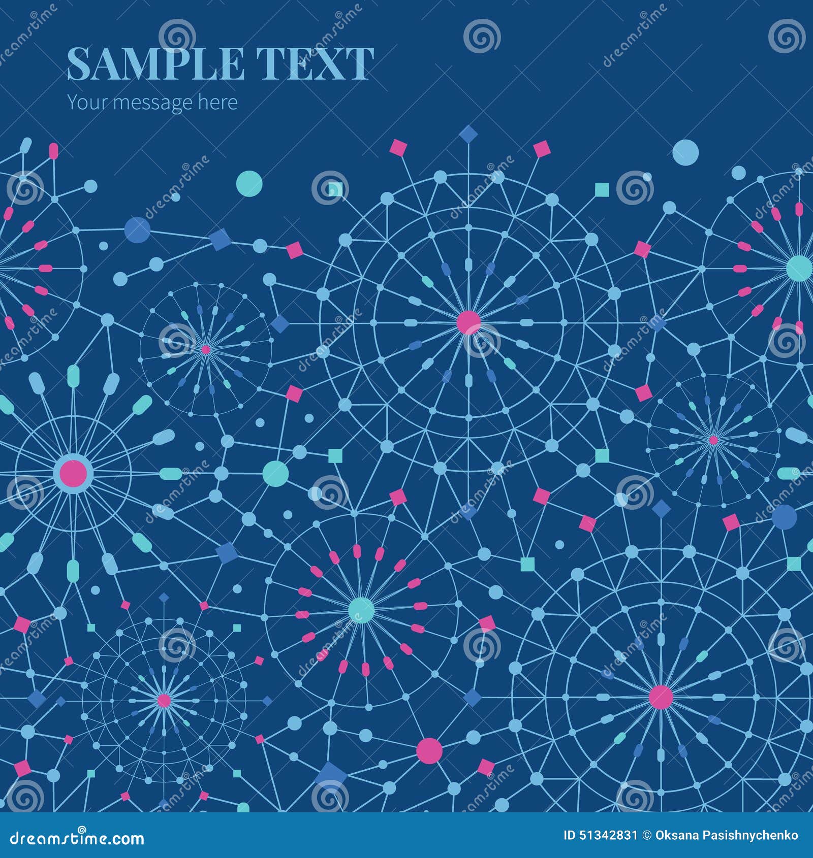 Vector Blue Abstract Line Art Circles Horizontal Stock Vector ...