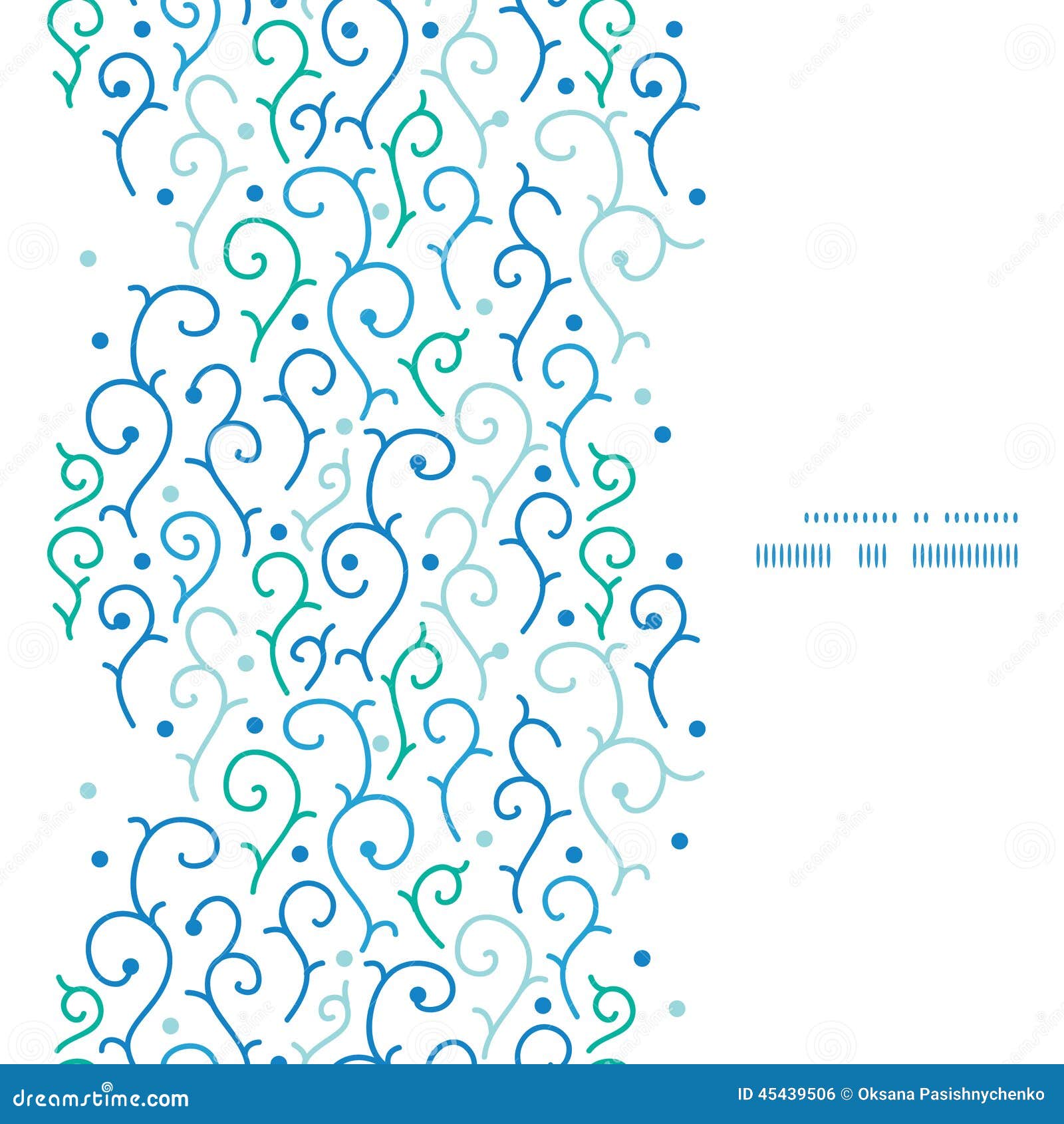 Vector Blue Abstract Swirls Vertical Frame Stock Vector - Illustration ...