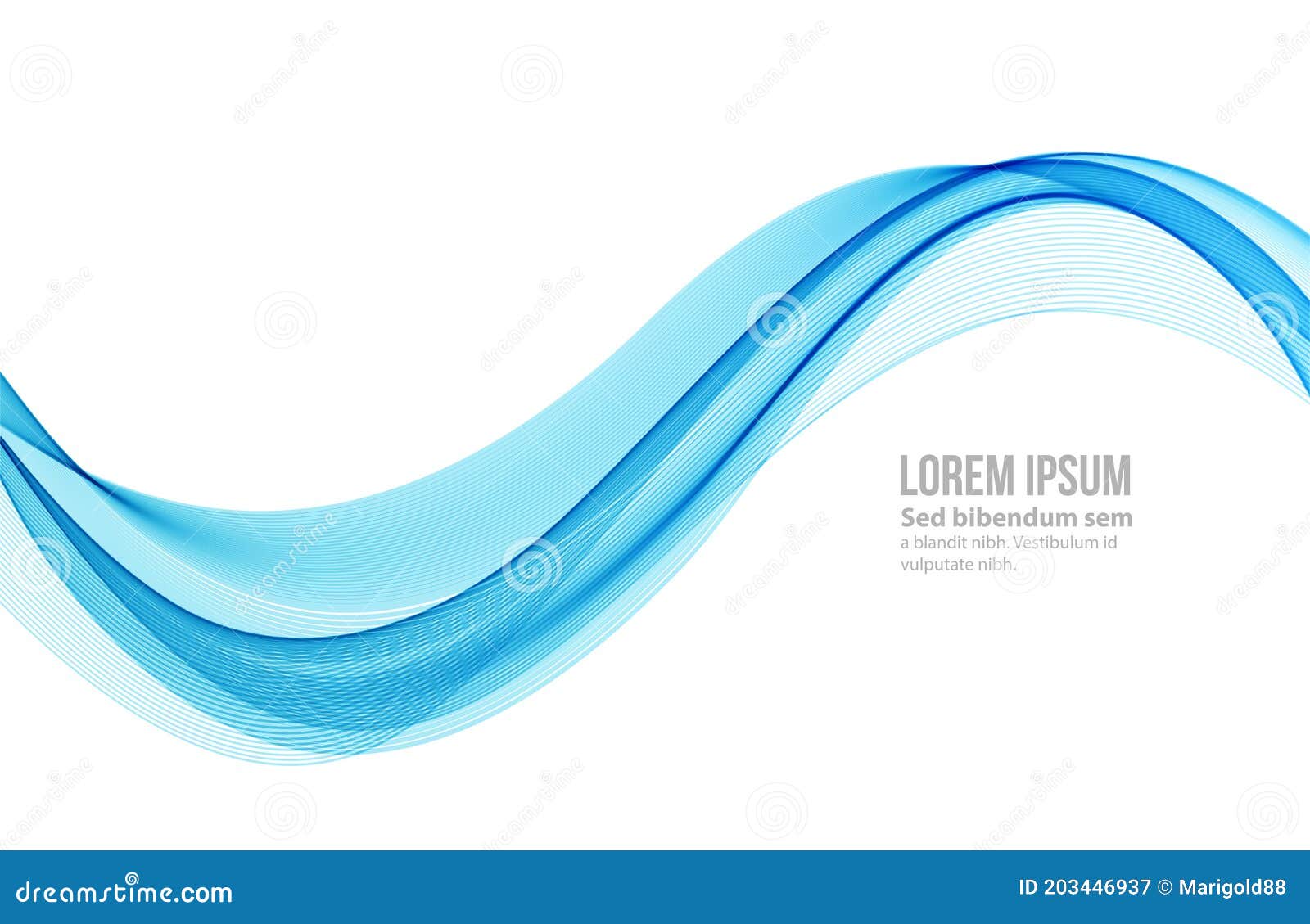 Vector Blue Abstract Wave Design Element. Smoke Lines Stock Vector ...