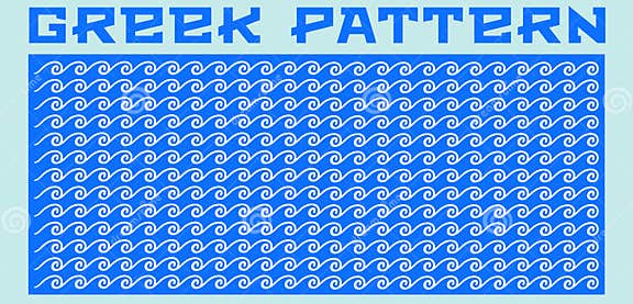 Vector Blue Ancient Greek Pattern, Meander Key Ornament Stock Vector ...