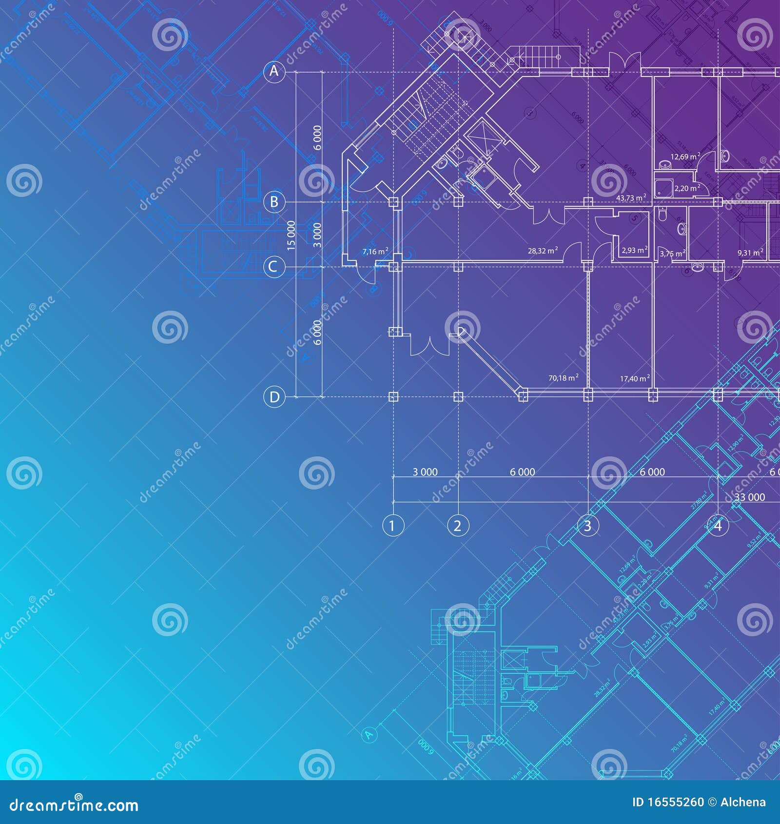 Vector Blue Architectural Background Stock Vector - Illustration of ...