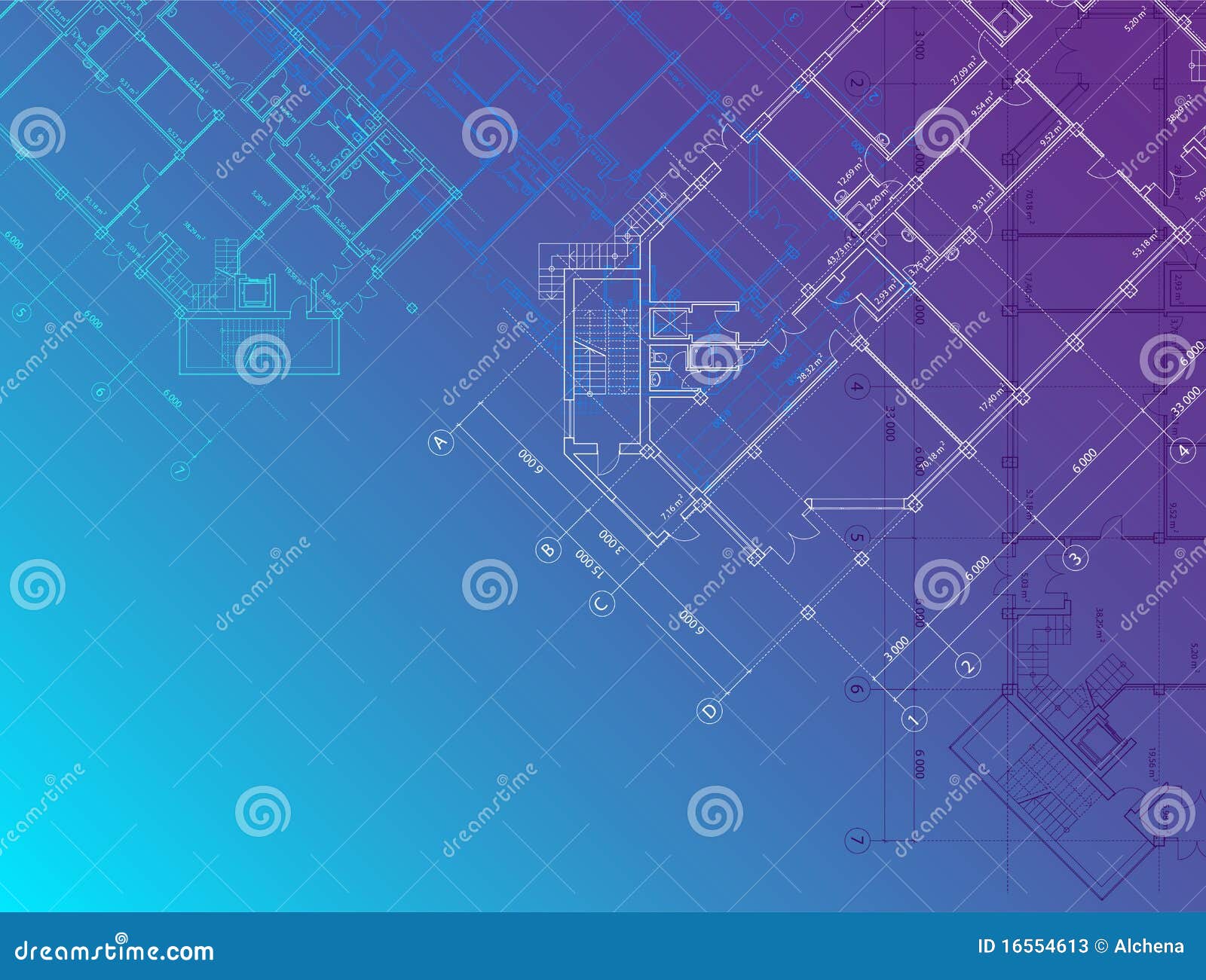 Vector Blue Architectural Background Horizontal Stock Vector ...
