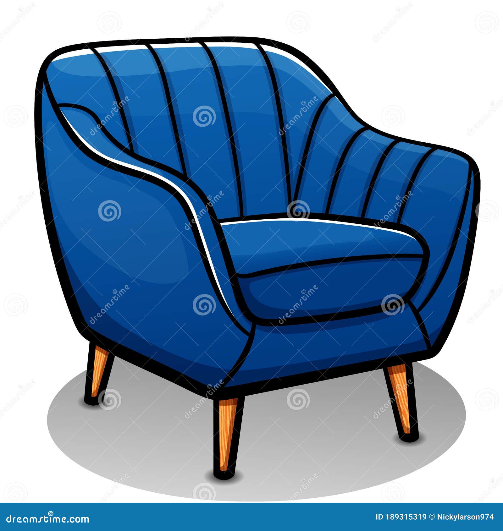 Vector Blue Armchair Cartoon Isolated Stock Vector - Illustration of ...