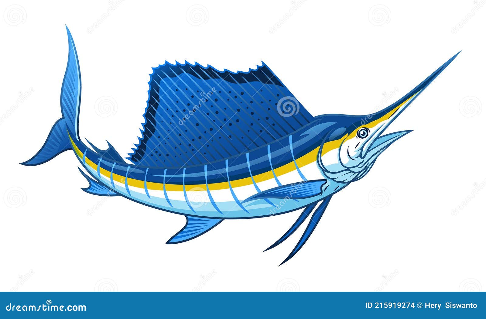 Atlantic Sailfish Jumping Up Viewed From Side Woodcut Retro Black And ...
