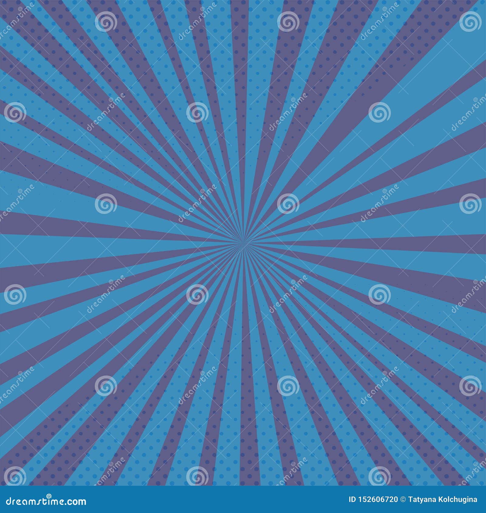 Vector Blue Background with Comics Rays and Halftones Stock Photo ...