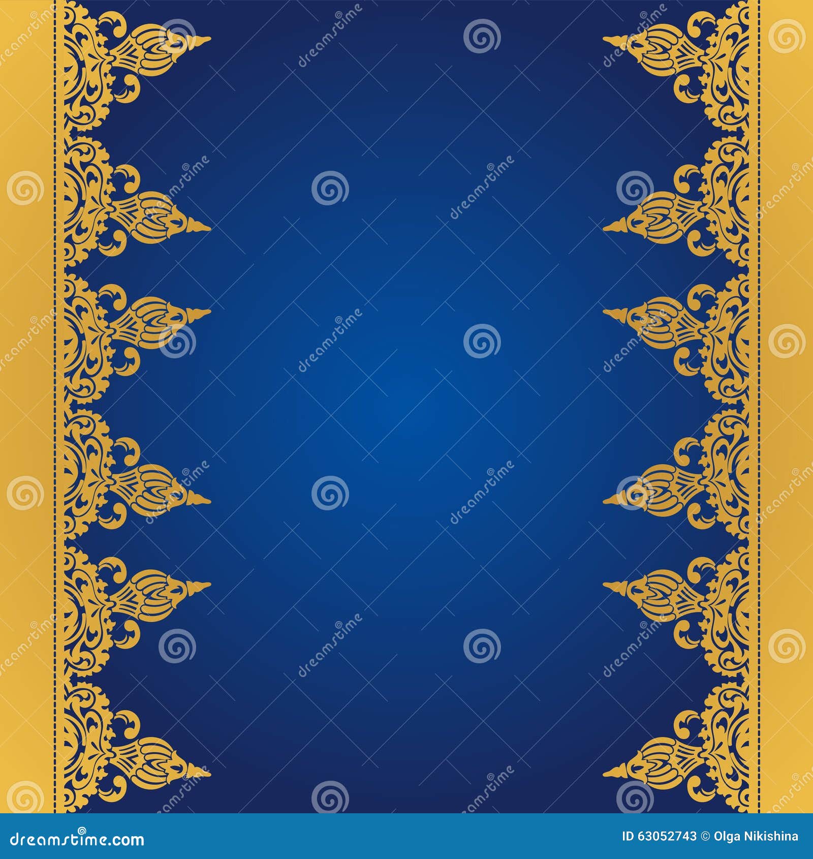 Vector Blue Background in East Style Stock Vector - Illustration of ...