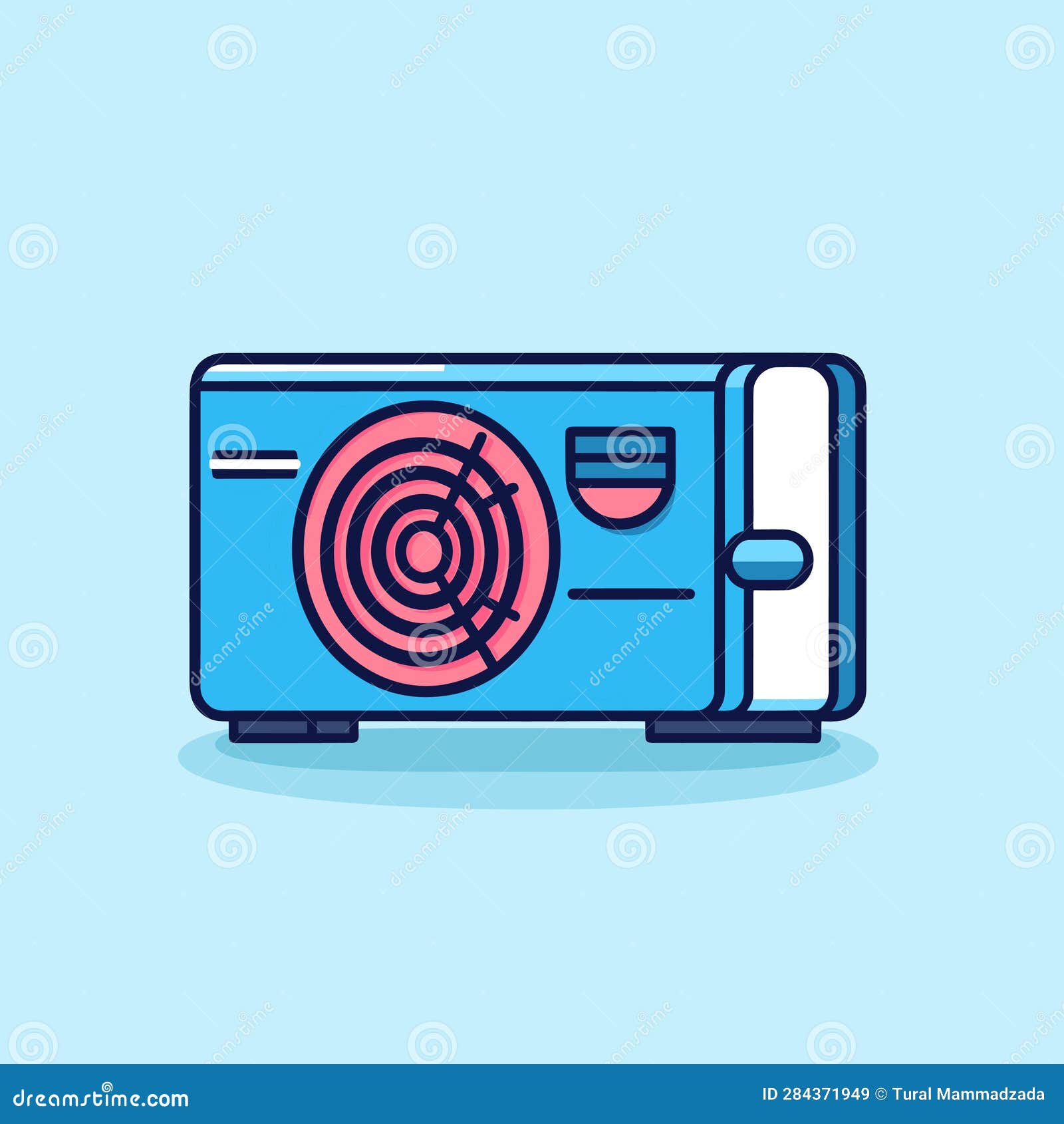 Vector of a Blue Box with a Red Target Icon Inside Stock Illustration ...