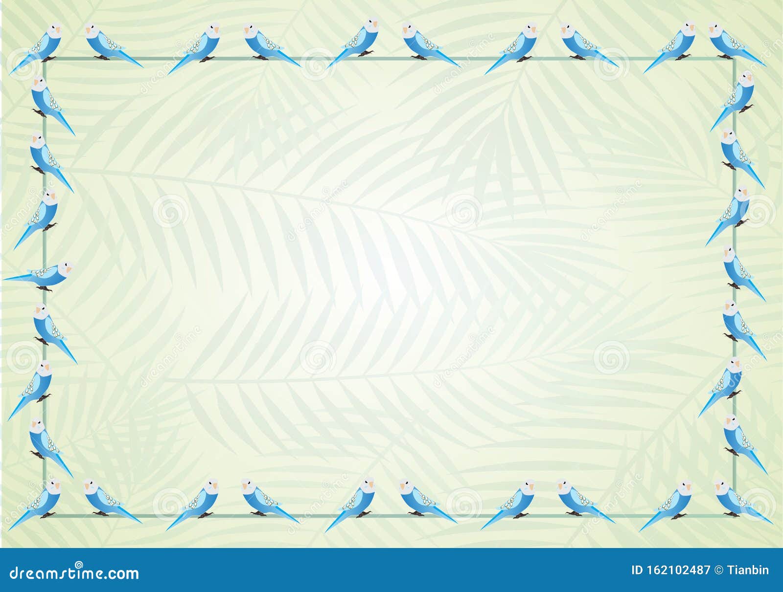 Vector A4 Blue Budgie Frame Poster Template Stock Vector - Illustration ...