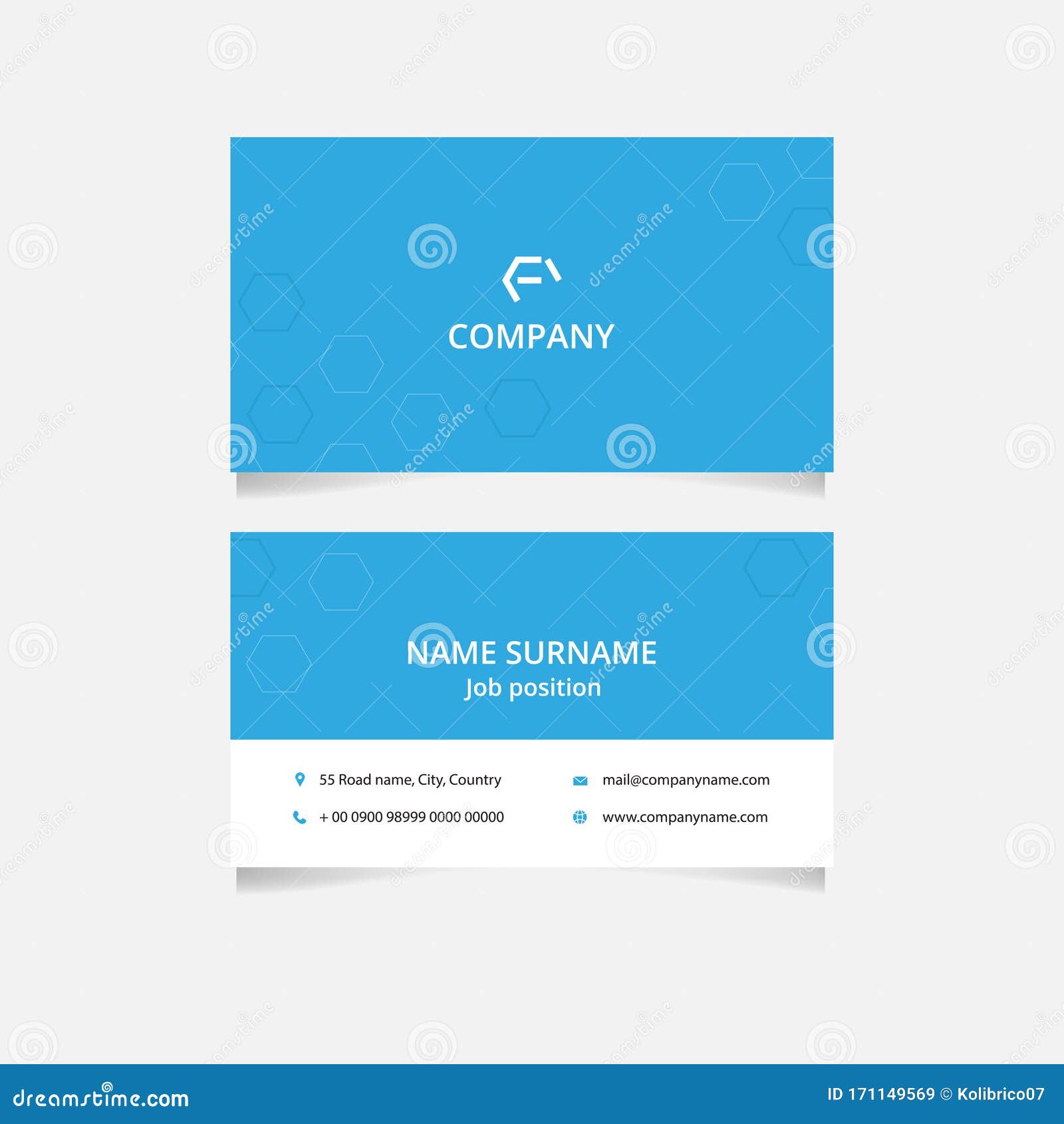 Vector Blue Business Card Design. Simple Business Card.. Stock Vector ...