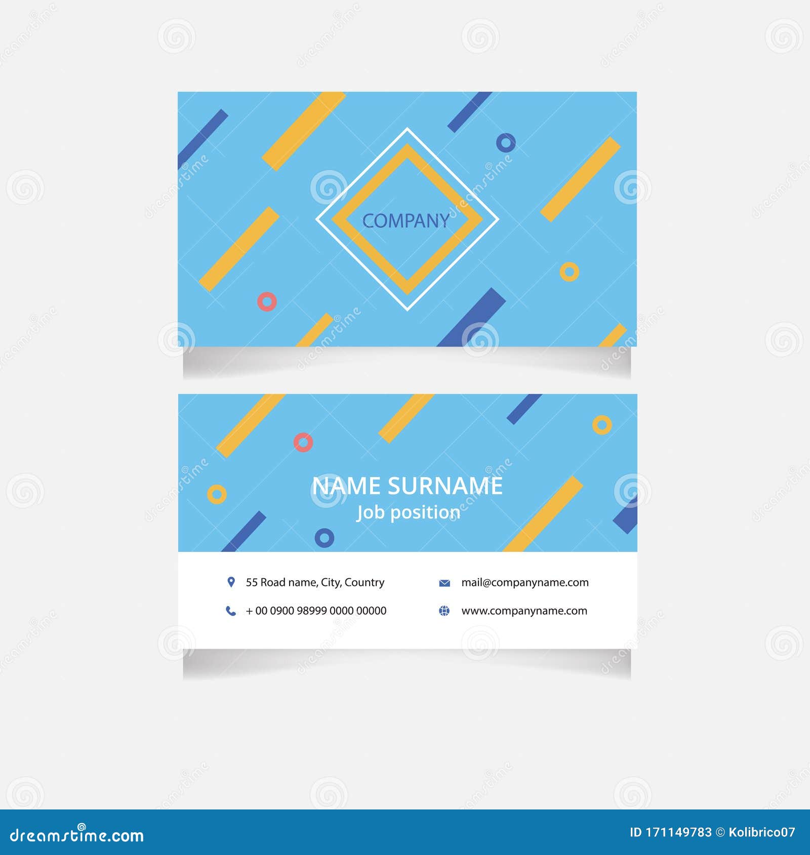 Vector Blue Business Card Design. Simple Business Card.. Stock Vector ...