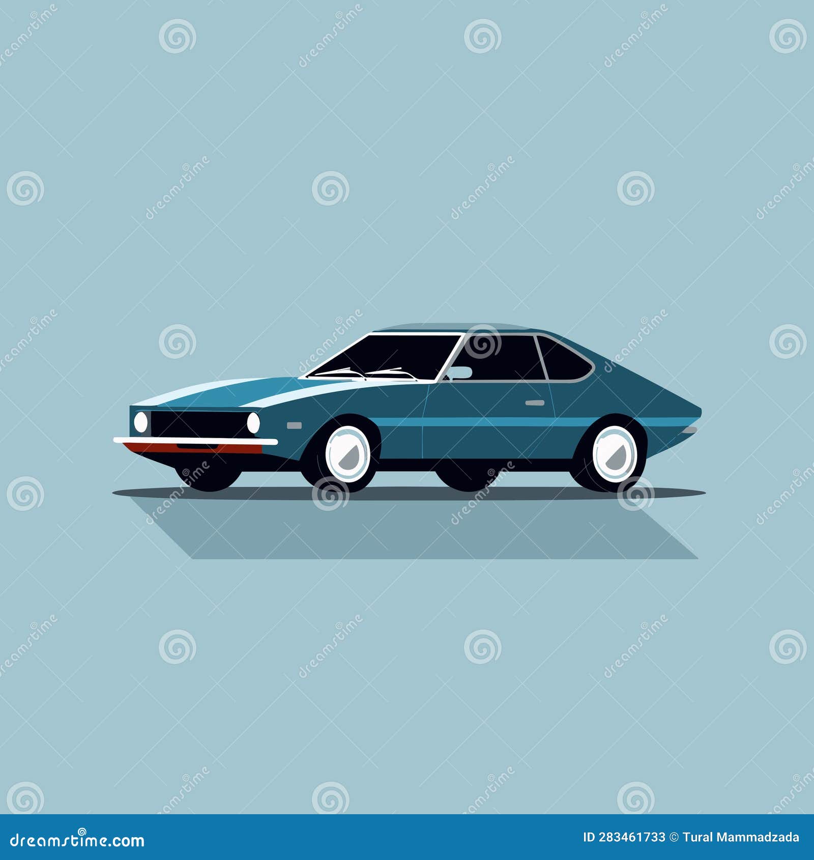 Vector of a Blue Car on a Blue Background Stock Vector - Illustration ...