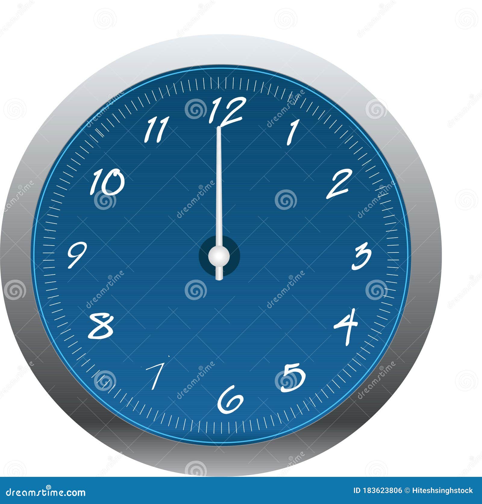 Vector of Blue Clock, Isolated on White Background. Stock Vector ...
