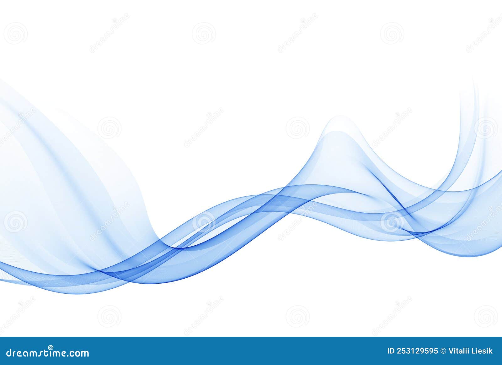 Vector Blue Color Abstract Wave Design Element Stock Image - Image of ...