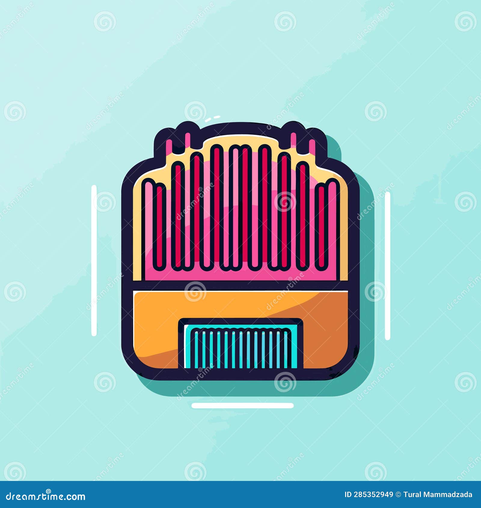 Vector of a Blue Comb on a Vibrant Background Stock Vector ...