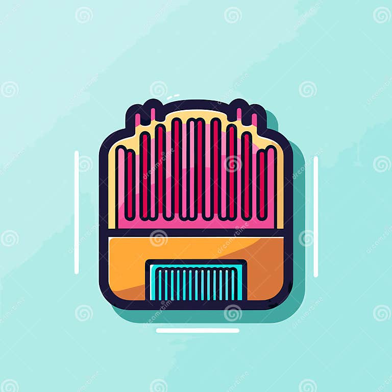 Vector of a Blue Comb on a Vibrant Background Stock Vector ...