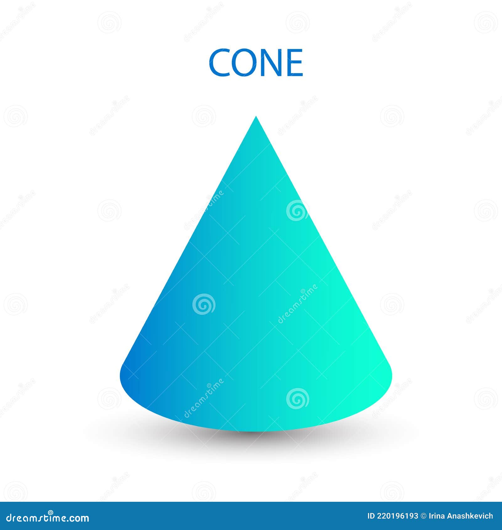 Vector Blue Cone with Gradients and Shadow for Game, Icon, Package Design, Logo, Mobile, Ui, Web ...