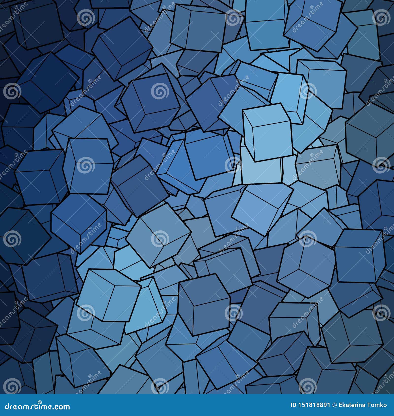 Vector Blue Cubes. Presentation Layout. Abstract Illustration Stock ...
