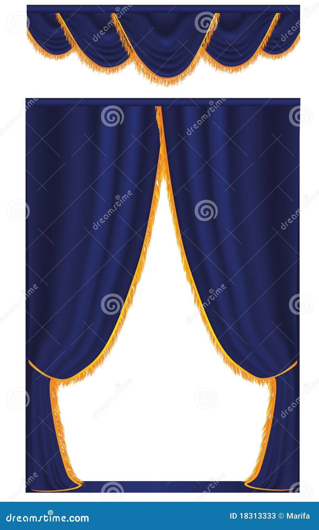 Vector blue curtain stock vector. Illustration of home - 18313333